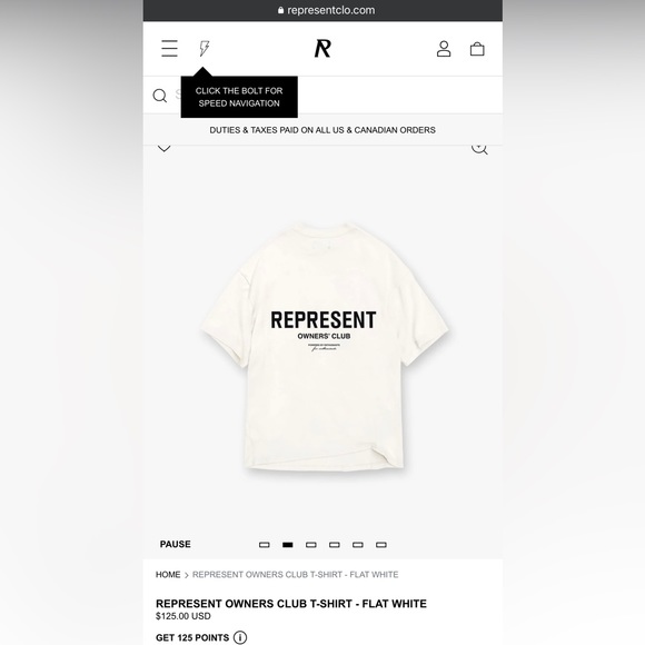 Represent Clo. | Shirts | Represent Owners Club Tshirt Flat White | Poshmark